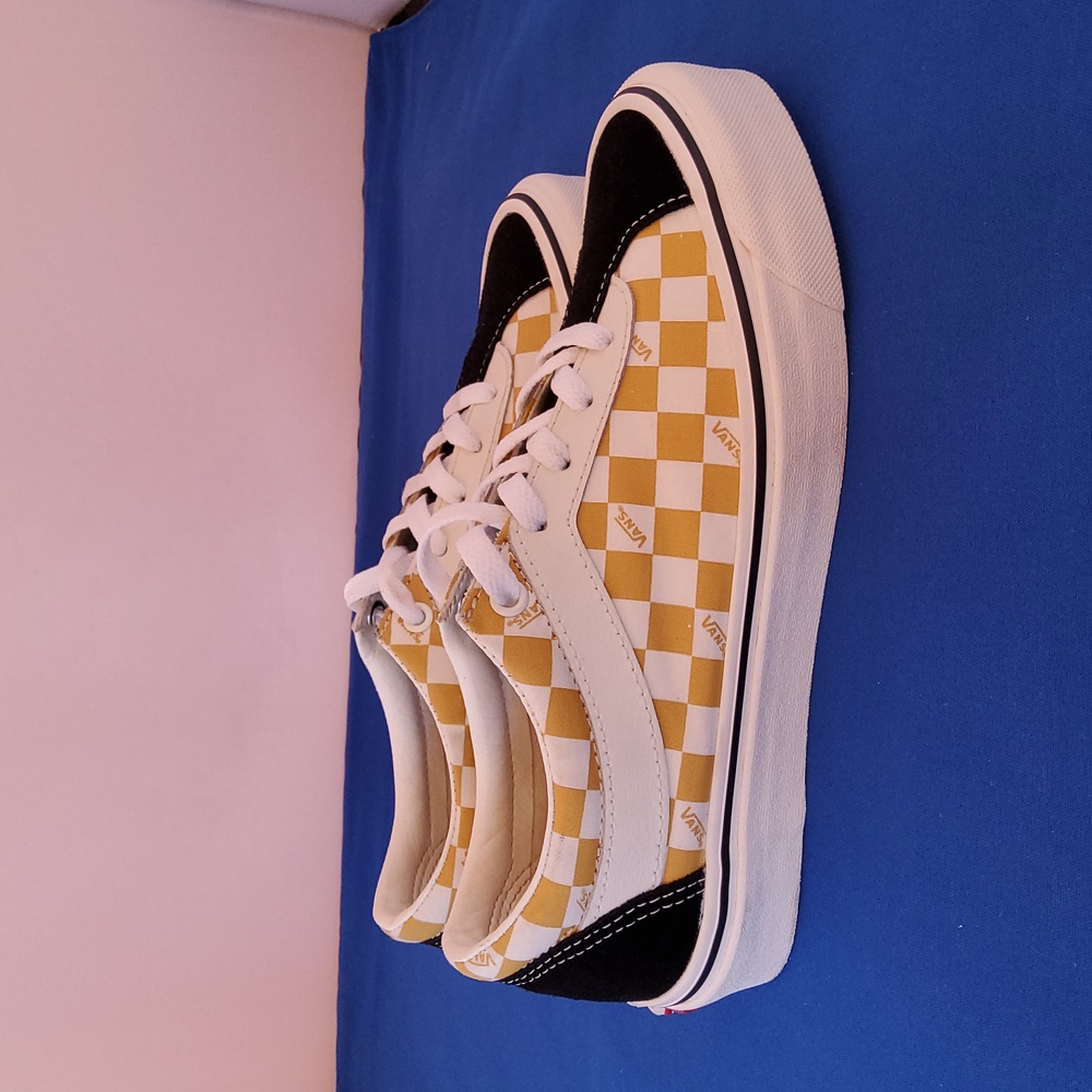 Vans Yellow/White Checkered Unisex Shoes - Gem